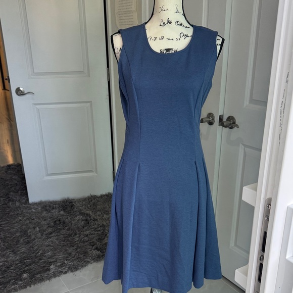 Lord & Taylor | Dresses | Lord Taylor Elegant Blue Sleeveless Dress ...